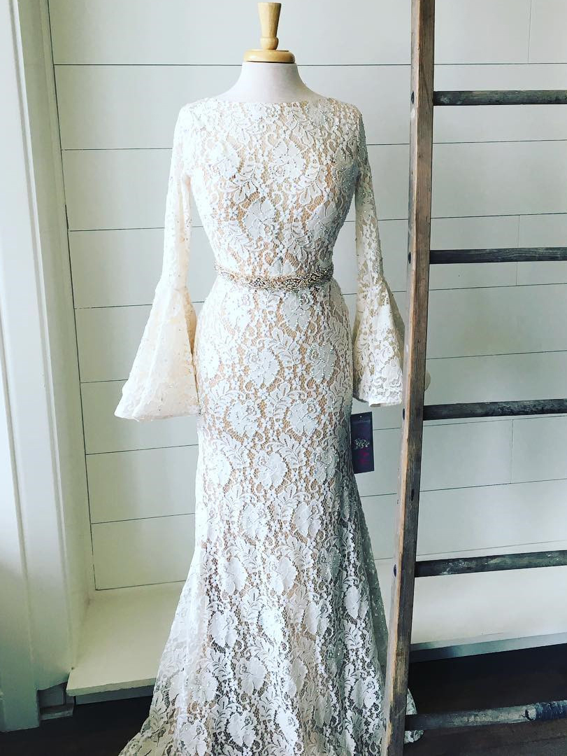 Luxurious Mermaid Jewel Long Sleeves Open Back Lace Long Prom Dress With Beading,pd14838 on Luulla